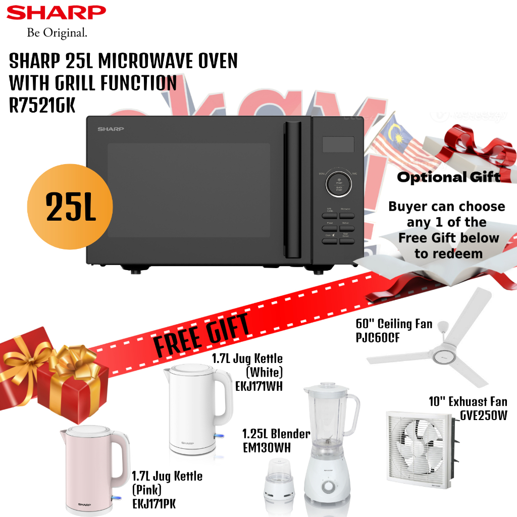 SHARP 25L MIRCOWAVE OVEN WITH GRILL FUNCTION R7521GK | Shopee Malaysia