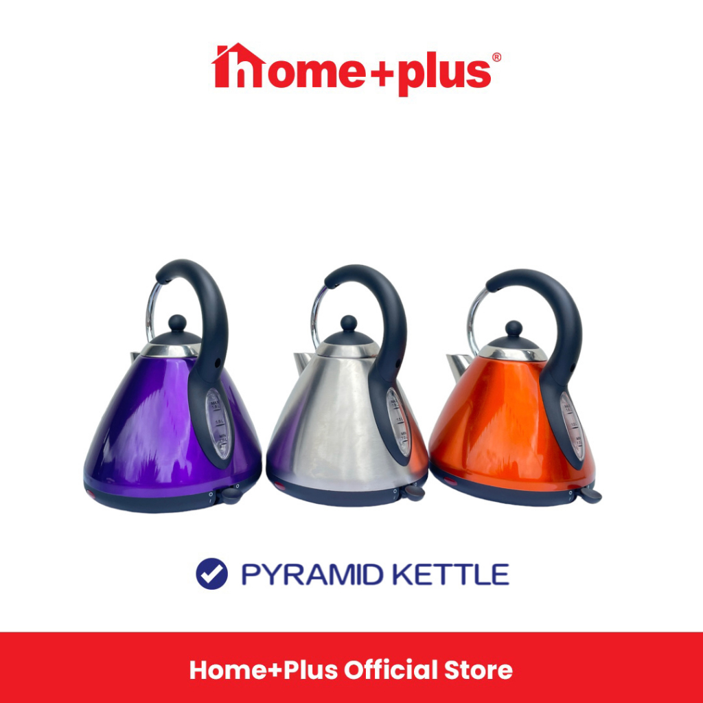 Home+Plus Stainless-Steel Cordless Pyramid Kettle | SUS 304 | UK Strix ...