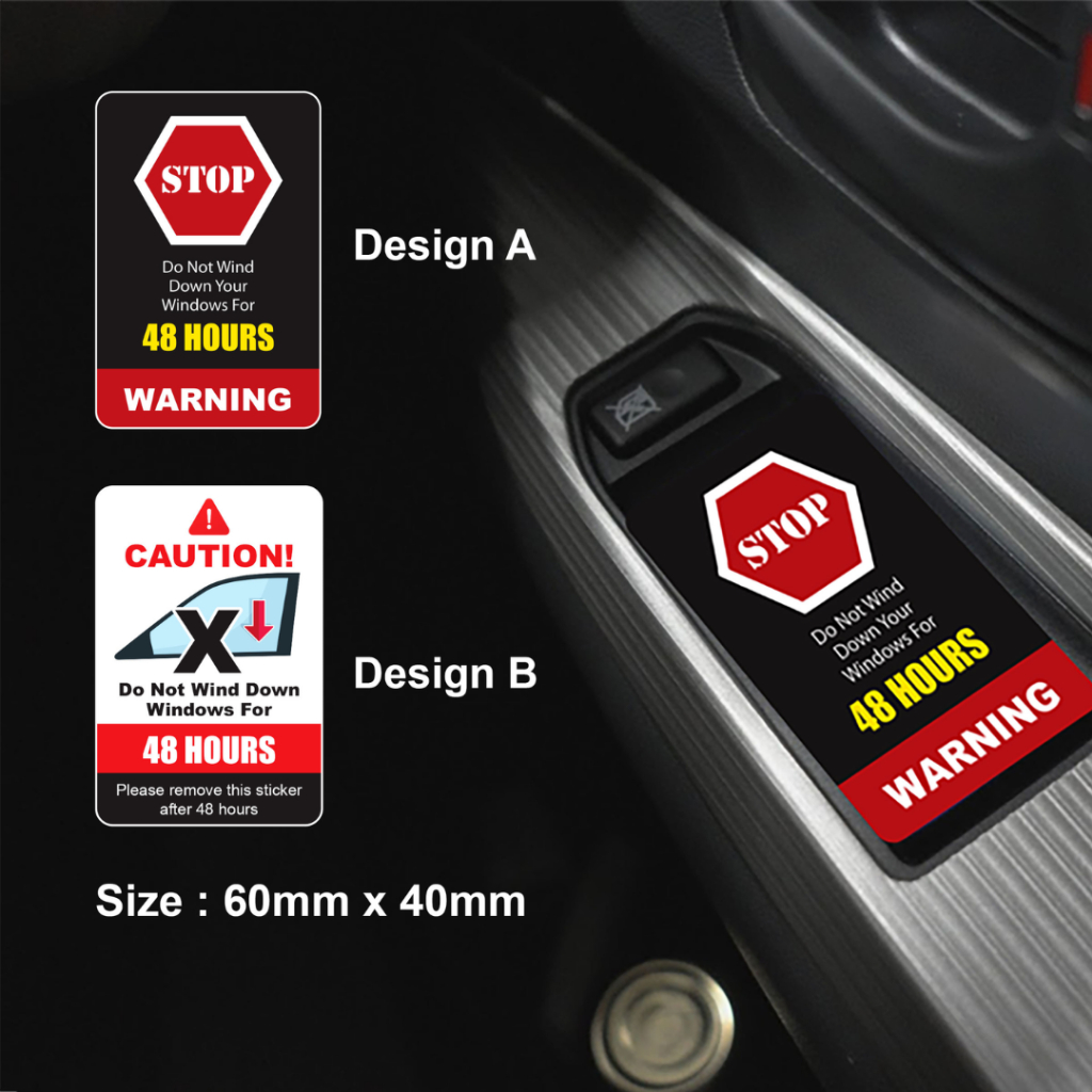 STOP Sticker Warning Sticker Kereta Cermin Window Tint Alert Driver ...