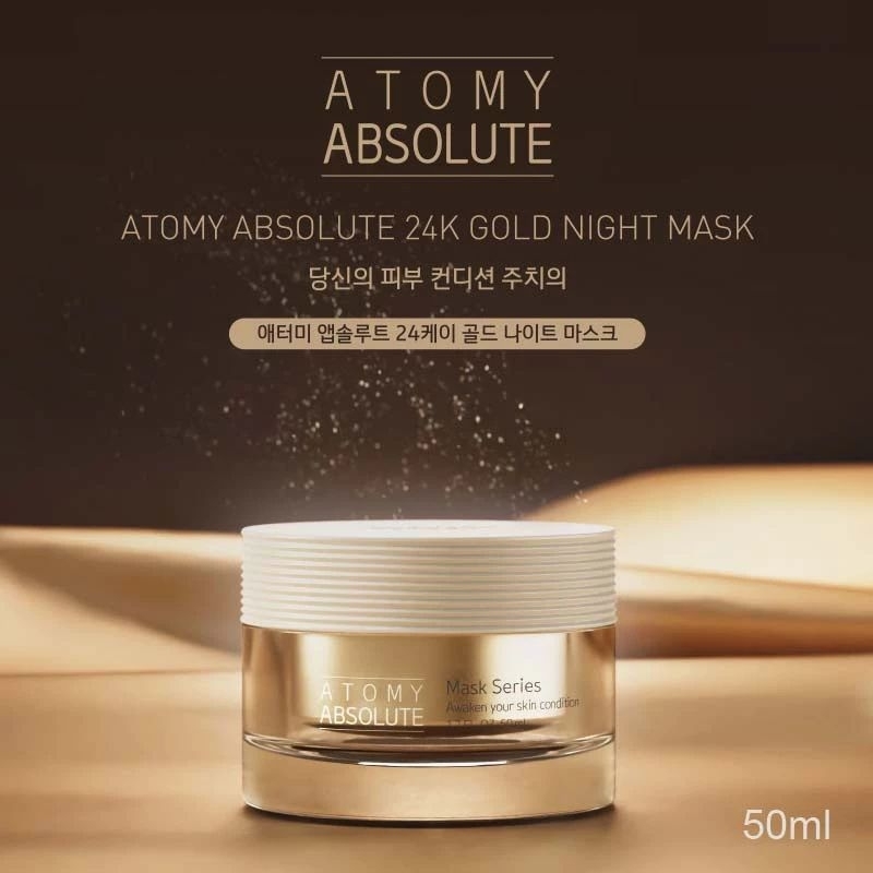 Atomy Absolute 24K Gold Night Mask (50ml) 凝萃焕肤24K黄金晚安面膜 | Shopee Malaysia