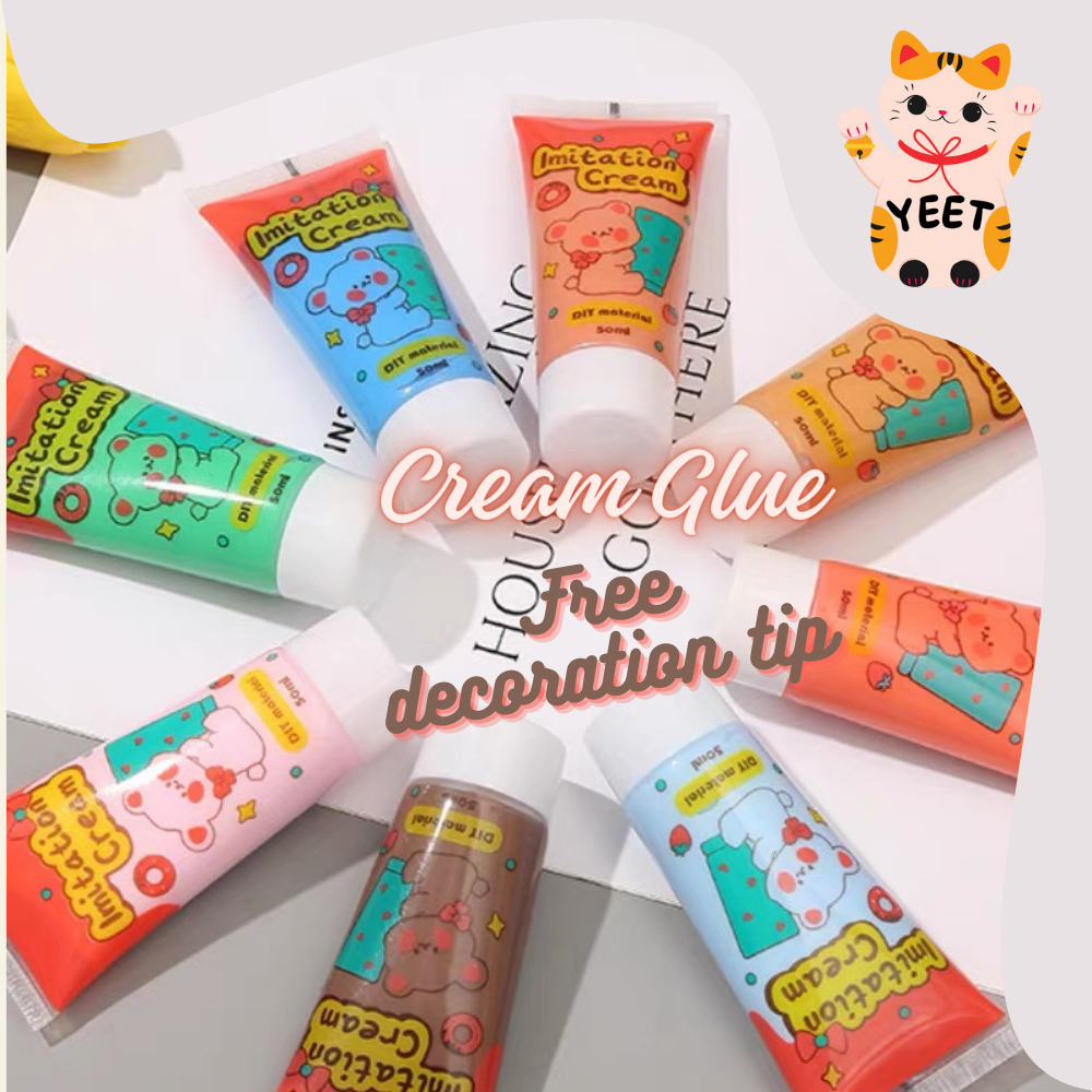 YEET JOHOR READY STOCK GUKA CREAM GLUE 50ml diy COLOR FLAVOUR PINK BLUE ...