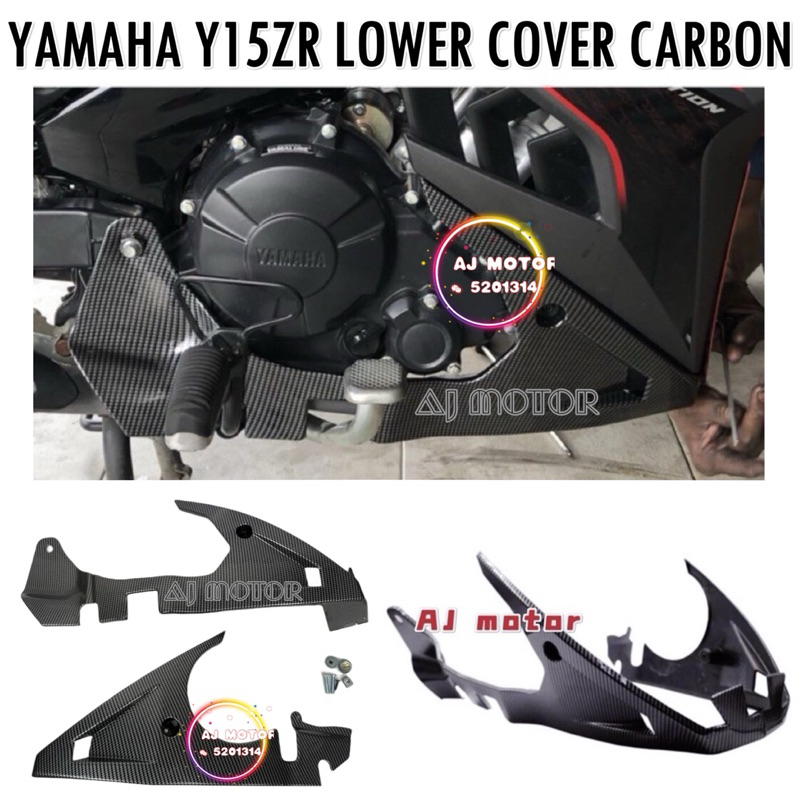[ VIETNAM LOWER COVER CARBON ] YAMAHA Y15ZR V1 V2 BELLY PAN Y15 BAJAK BAWAH DEPAN ENGINE ENJIN ...