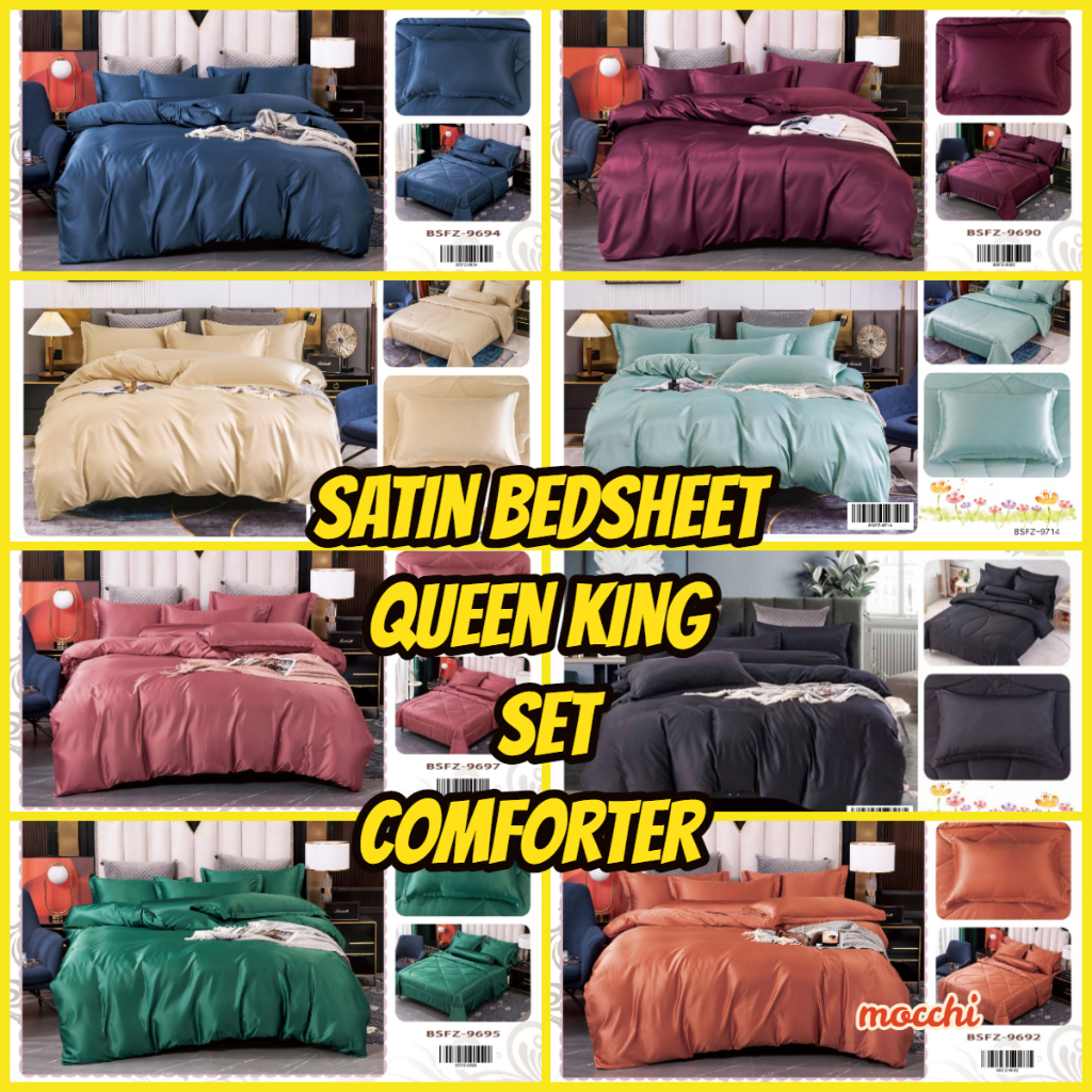 Cadar Satin Pengantin Wedding Satin Soft Silk Fitted Bedsheet Getah ...