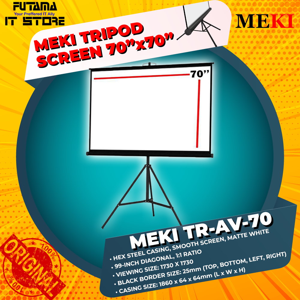 MEKI EZ Tripod Screen 70" x 70" (6' x 6') - (TR-AV-70 Matte White) | Shopee Malaysia