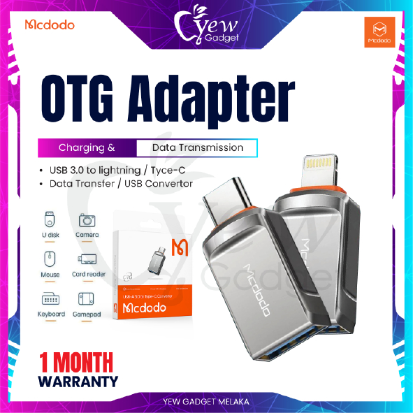 Mcdodo USB 3.0 To Type-C OTG / Ios OTG Adapter Convertor OT873 for ...