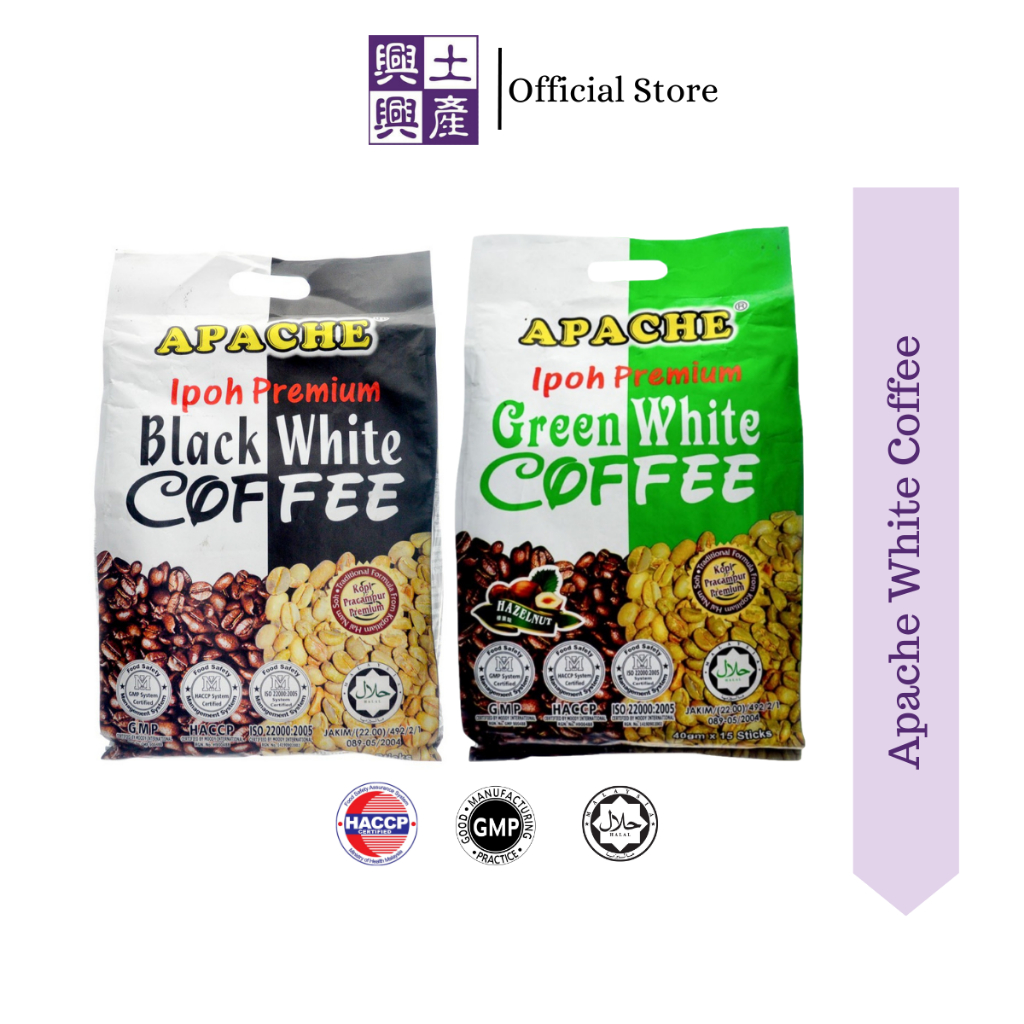 APACHE Ipoh Coffee Series Black White Coffee Green White Coffee 40g x ...