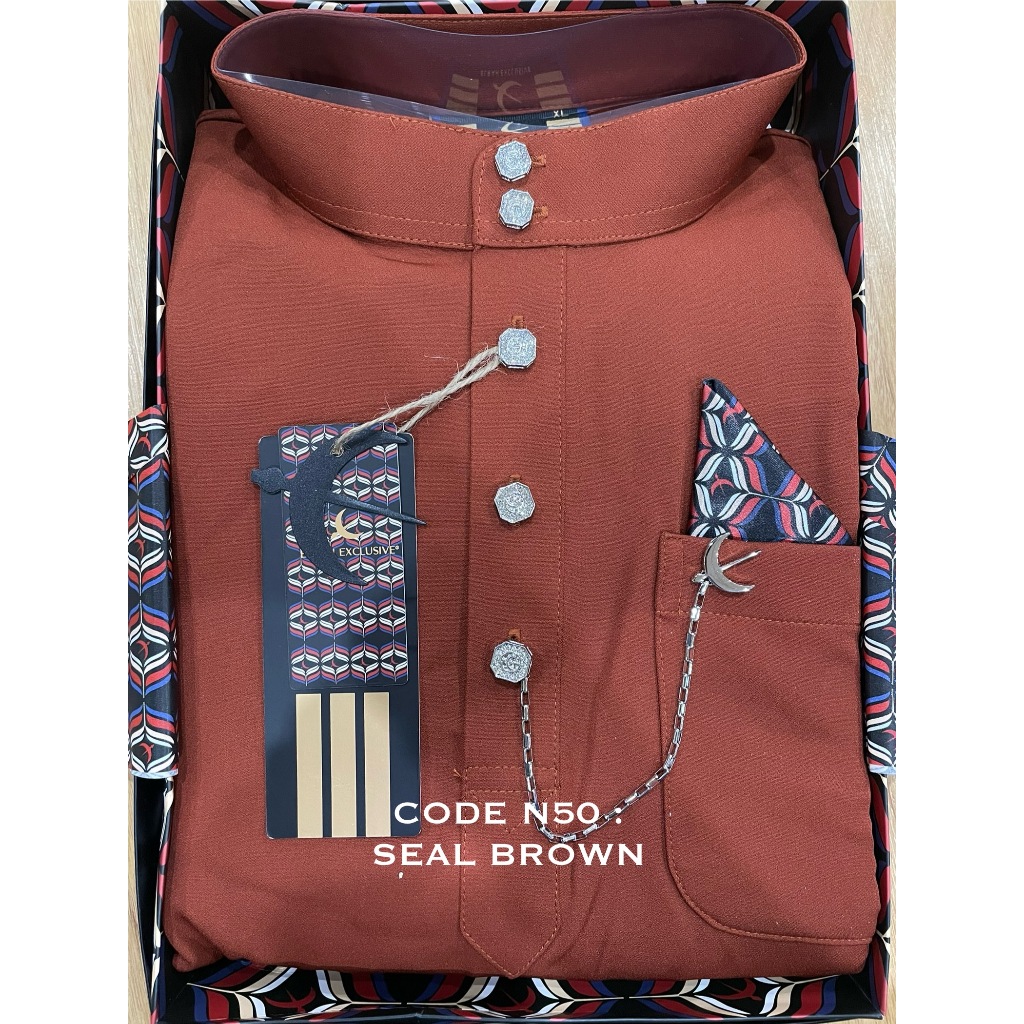 Baju Melayu Elrah 2024 Ultimate 2.0 [SEAL BROWN / BURNT ORANGE] Baju ...