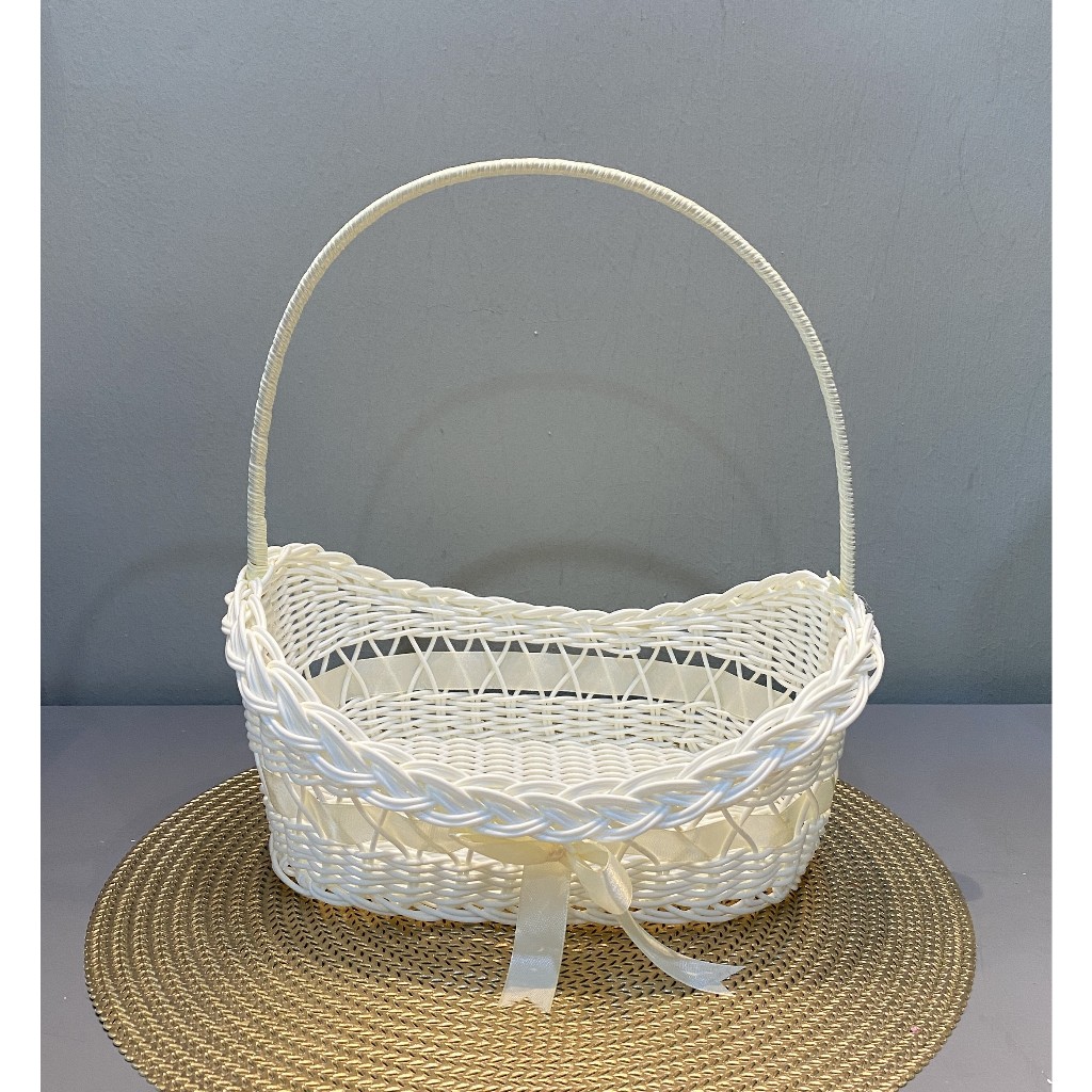 Flower Rattan Bamboo Oval Wicker Woven Weaving Gift Basket Bakul ...