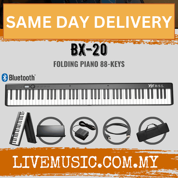 BSL BX-20 88 Keys Folding Piano Semi Weighted Keyboard With Bluetooth ...