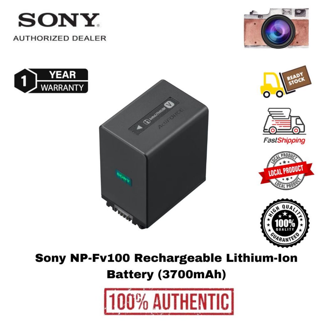 Sony NP-FV100 V-Series Rechargeable Battery Pack (3700mAh, 6.8-8.4V) (1 ...