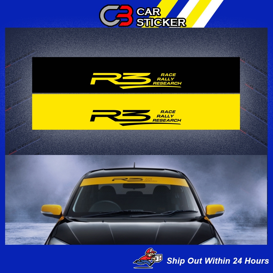 R3 RACING PROTON CAR SUNSHIELD STICKER CUTTING / S83 | Shopee Malaysia
