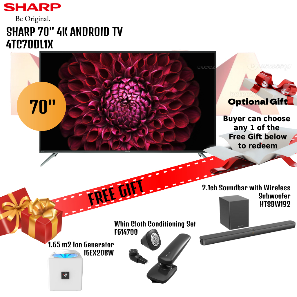 SHARP 70 INCH 4K UHD ANDROID TV 4TC70DL1X | Shopee Malaysia