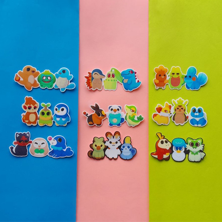 Waterproof | Pokemon Gen Starters Die Cut Stickers | Cute Stickers for ...