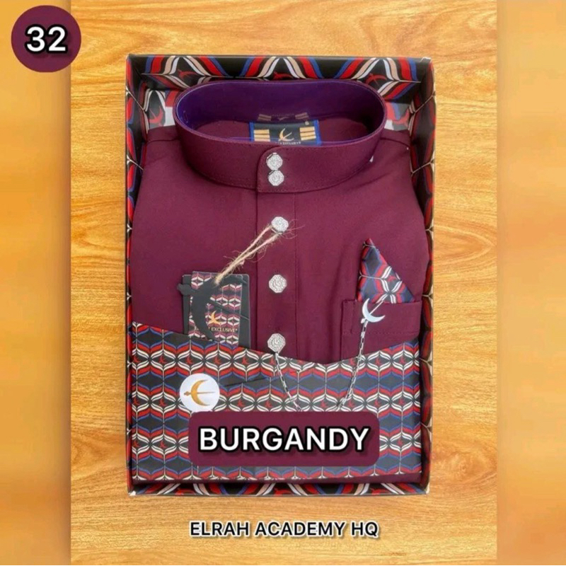 Baju Melayu Elrah Exclusive ULTIMATE 2.0 BURGANDY 2024 | Shopee Malaysia