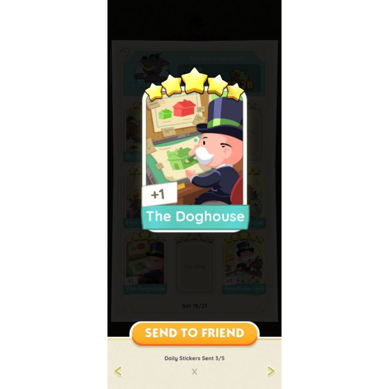 Monopoly Origins 5 Star Stickers - The Doghouse, Cha-Ching, Spot Rebel ...