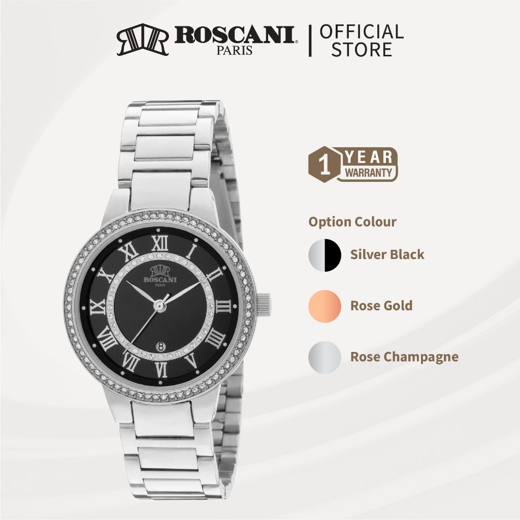 Roscani Gwen E25 Rose Gold Silver Bracelet Women Watch - Sunray Dial ...