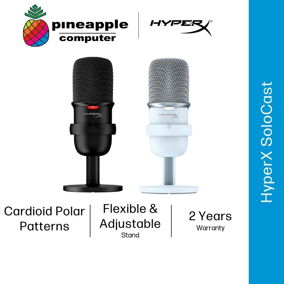 HyperX Solocast USB Microphone with Flexible, Adjustable stand, Tap to ...
