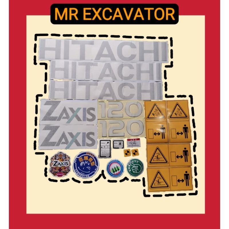 Hitachi Zaxis 120 ZX120 ZX120-1 Excavator Sticker Mesin Stiker 挖掘机神手贴纸 ...