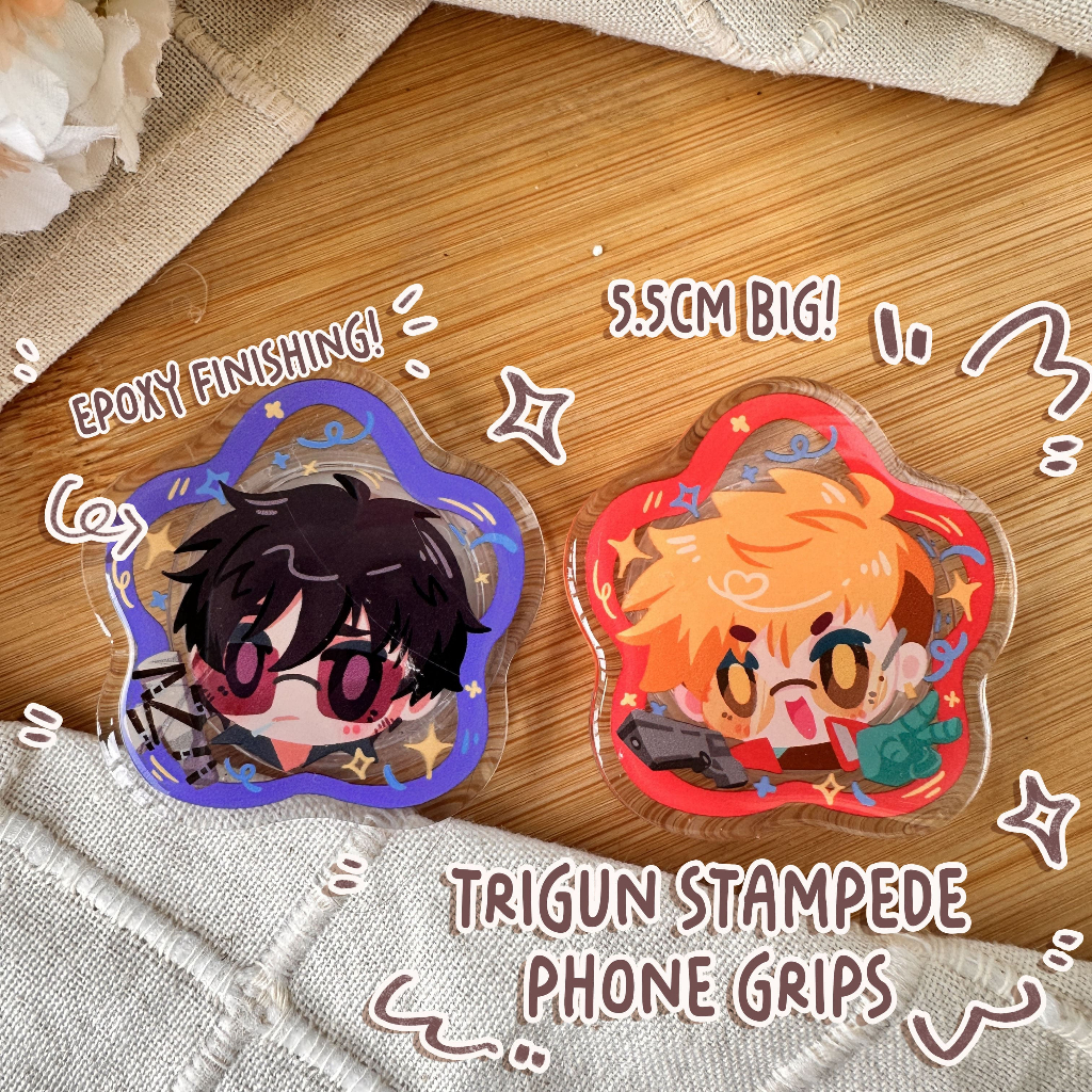 Trigun Stampede cute chibi aesthetic Phone Grip | Shopee Malaysia