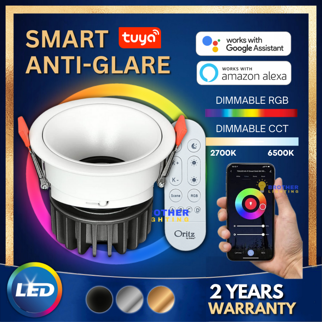 [Smart Anti Glare] 12W RGB LED Eye ball Recessed Spotlight LED Eyeball ...