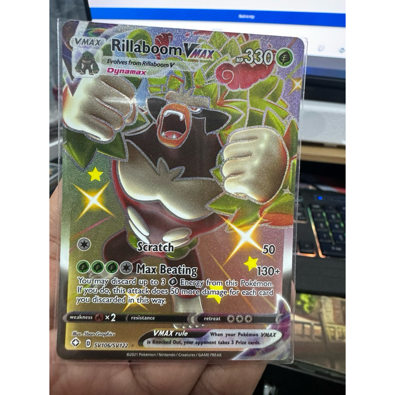 Grass Type - Pokemon Card - Shiny Rillaboom vmax sv106/sv122 | Shopee ...