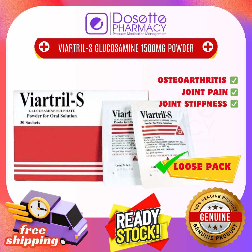 [LOOSE] VIARTRIL-S POWDER ( GLUCOSAMINE SULPHATE 1500MG ) 2 SACHETS ...