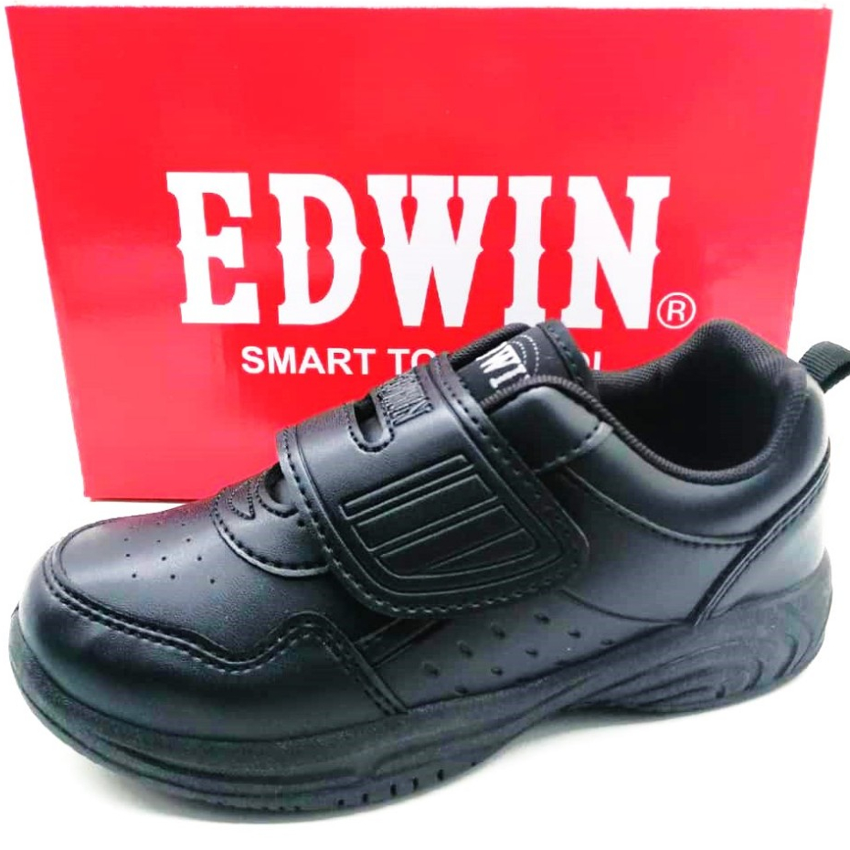 EDWIN EW3002 Full PU School Black Shoe/ Kasut Sekolah PU Hitam/ 全PU ...