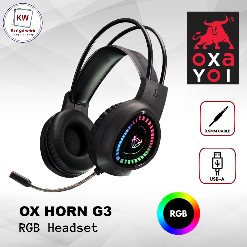 OXAYOI OX HORN G3 RGB Headset with Mic Gaming Headphone With RGB ...