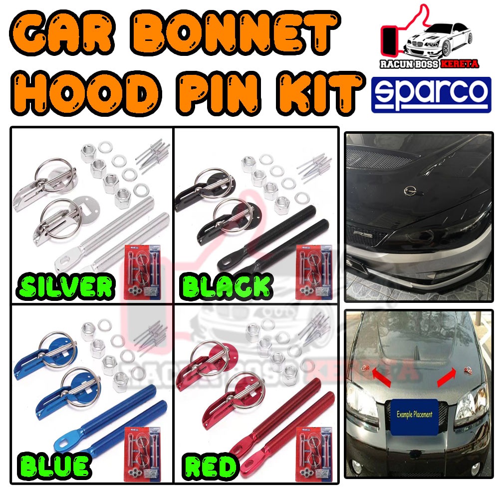READY STOCK!!! CAR BONNET LOCK HOOD PIN KIT UNIVERSAL PROTON AXIA ...