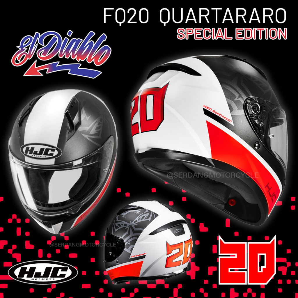 HJC C10 FullFace Helmet FABIO QUARTARARO INKA TINS SOLID FQ20 MC3H ...