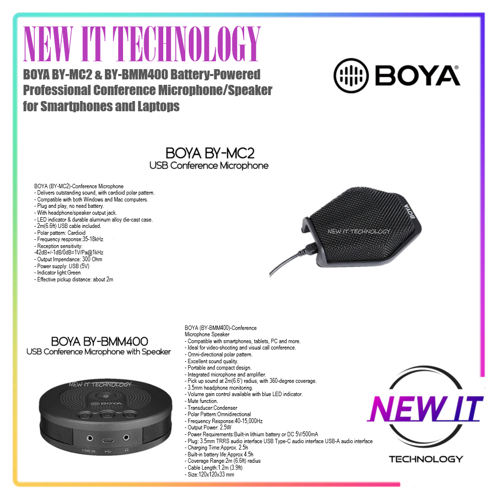 BOYA BY-MC2&BY-BMM400&Blobby Pro Battery-Powered Professional ...