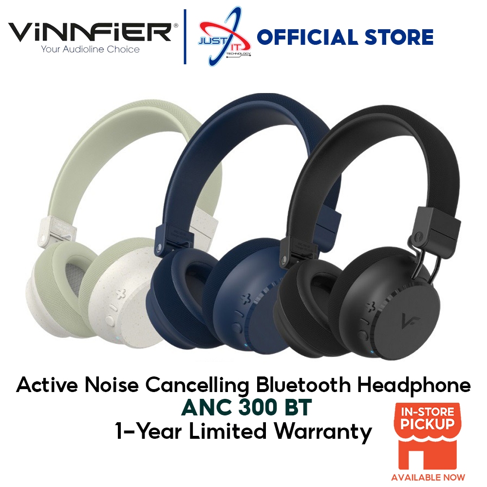 Vinnfier ANC 300 BT Active Noise Cancelling Bluetooth Headphone ...
