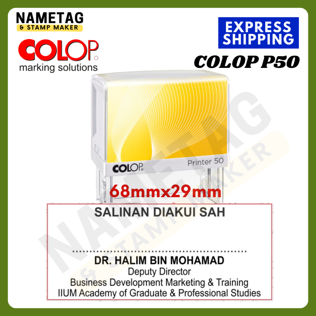 RUBBERSTAMP P50 SALINAN DIAKUI SAH/COP SIGN (INK WARNA BIRU) | Shopee ...