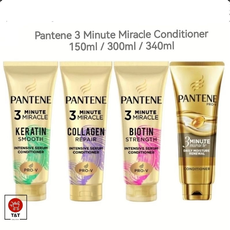Pantene Pro-V 3 Minute Miracle Conditioner Hair Fall Control 340ml/300ml/150ml | Shopee Malaysia