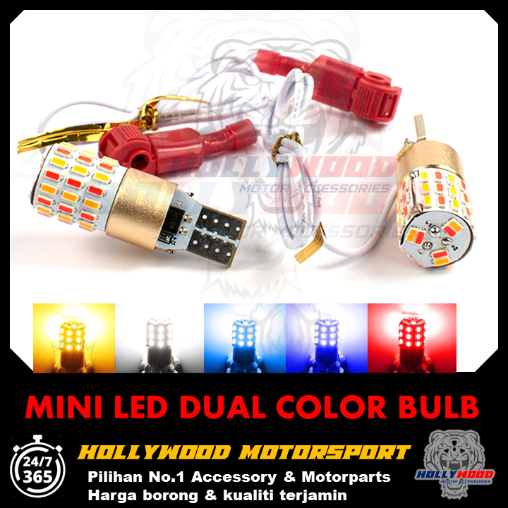 UNIVERSAL MENTOL CUCUK JAGUNG T10 LED BULB DUAL COLOR SIGNAL FLASHER ...
