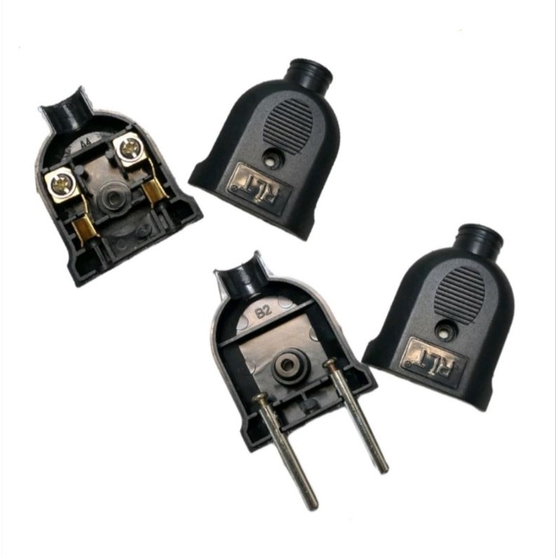 2 Pin Plug and Socket 10A 240V Round Pin Male and Female In Line Power ...