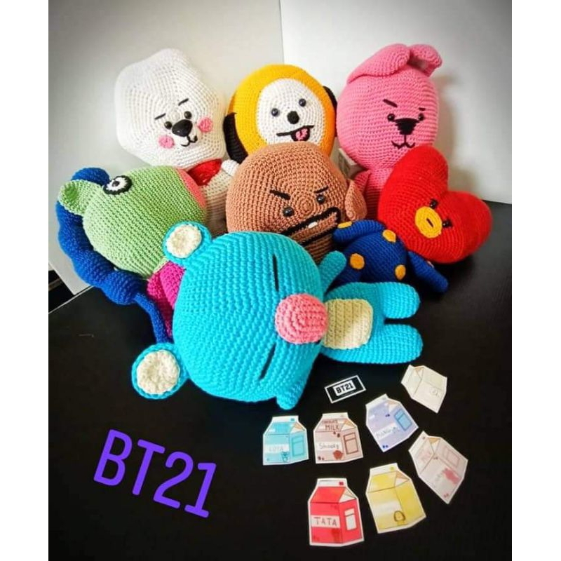Handmade Crochet BT21 inspired character stuffie from BTS | Shopee Malaysia