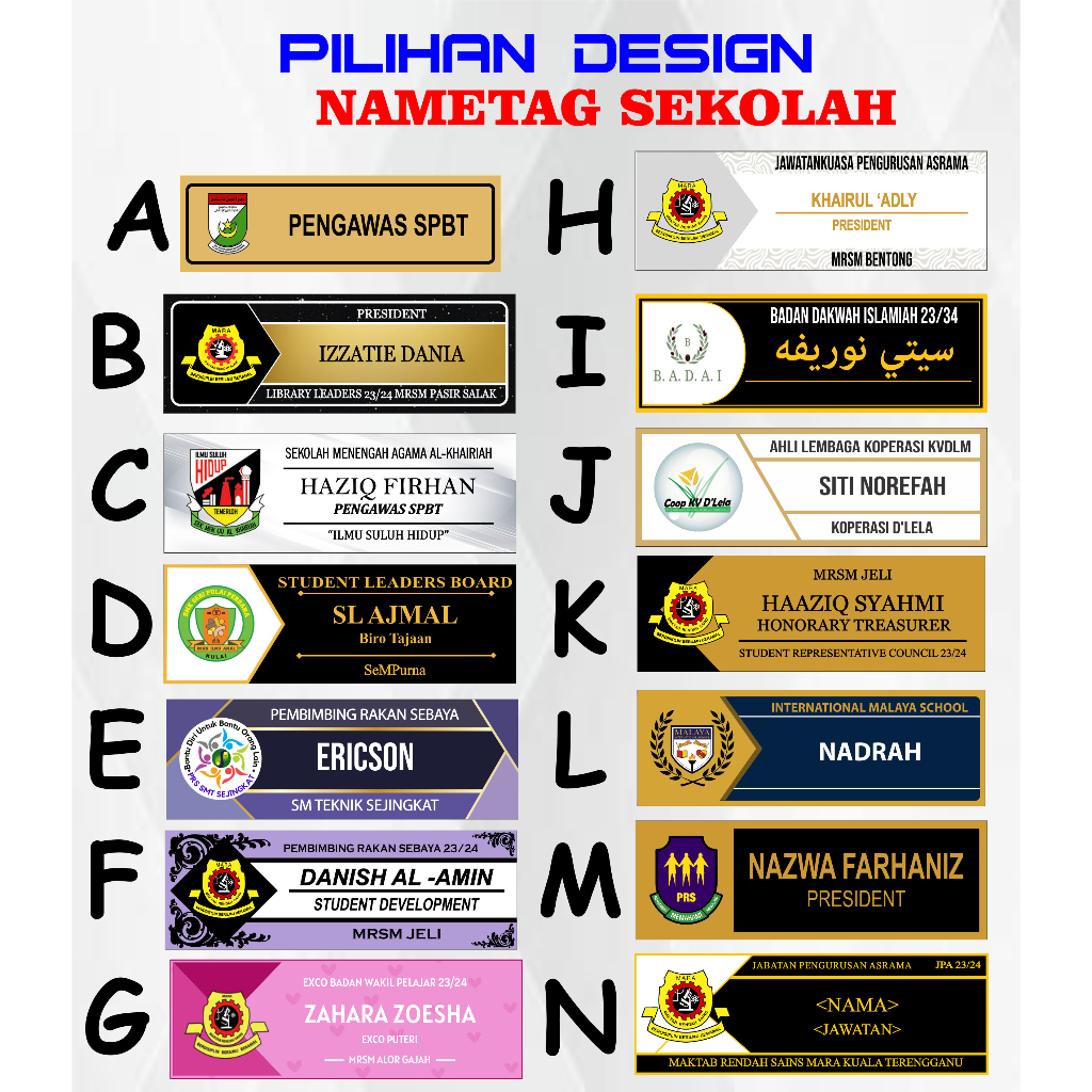 Name Tag Epoxy SEKOLAH | SBP | MRSM | PRS | MAGNET & PIN | Shopee Malaysia