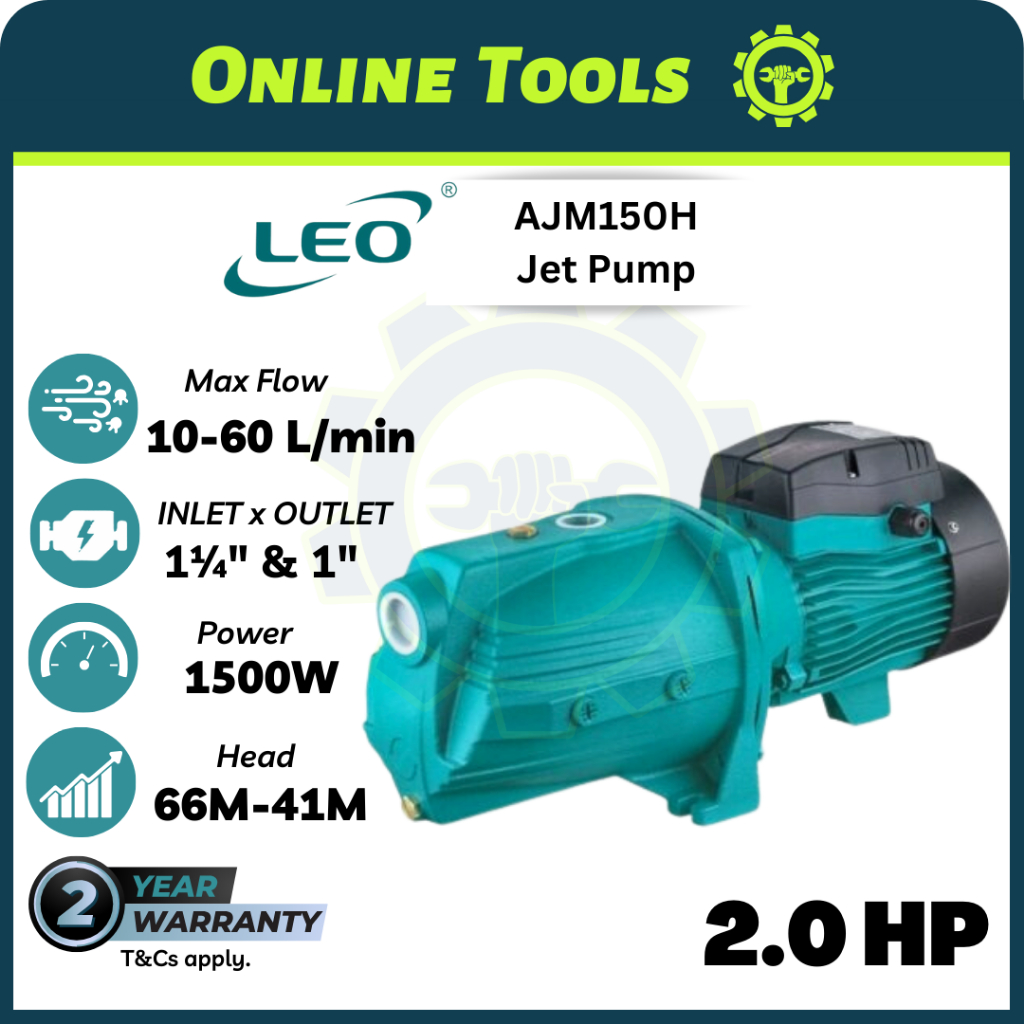 LEO AJM150H AJM150L Jet Water Pump 2HP - (FOR CONSTRUCTION & OUTDOOR ...