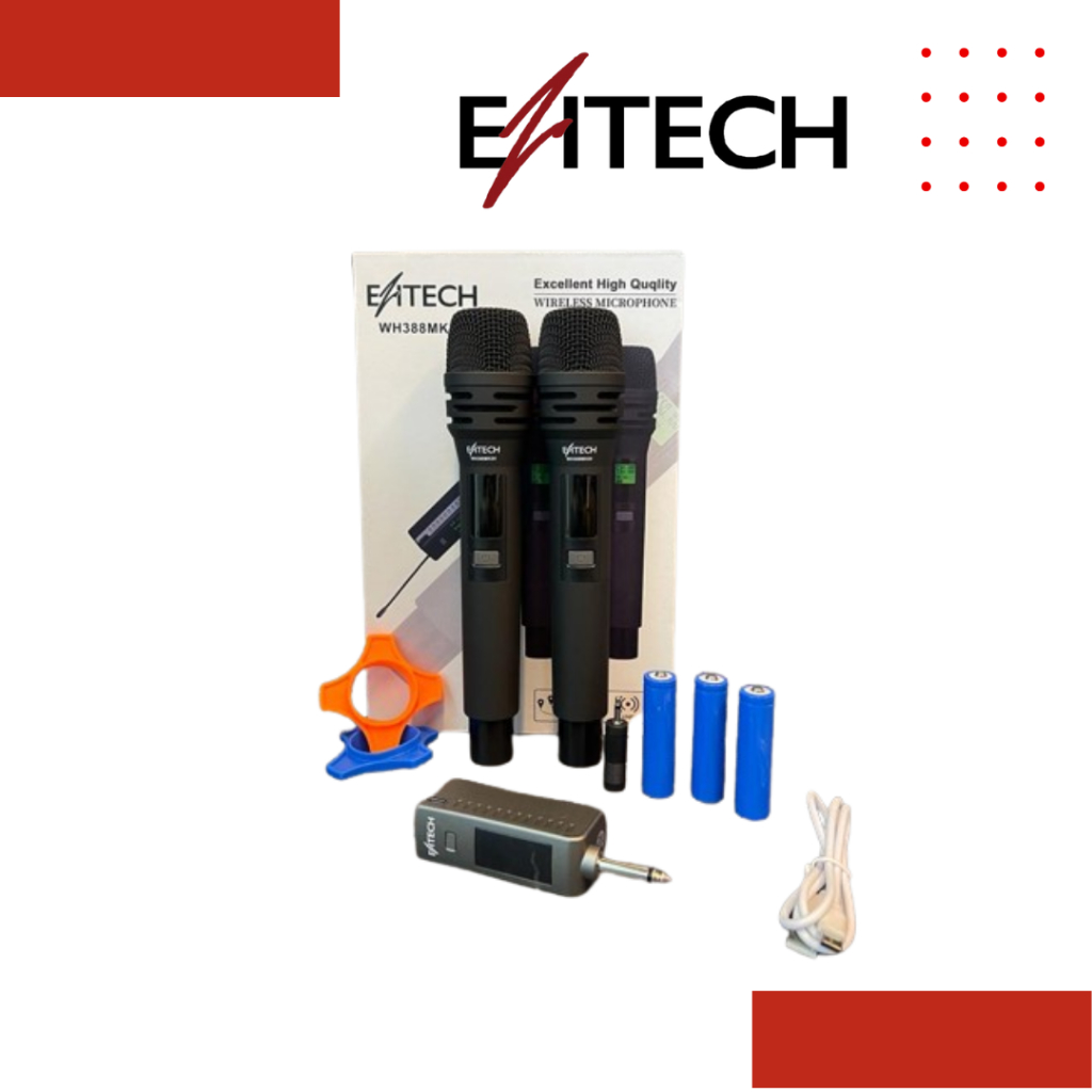 EZITECH Wh388mk2 uhf wireless mic with rechargeable battery | Shopee Malaysia