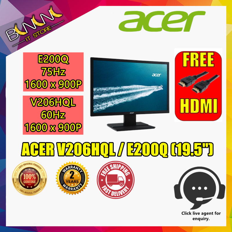 ACER V206HQL A | E200Q LED 19.5" MONITOR - Similar to K202HQL | Shopee ...
