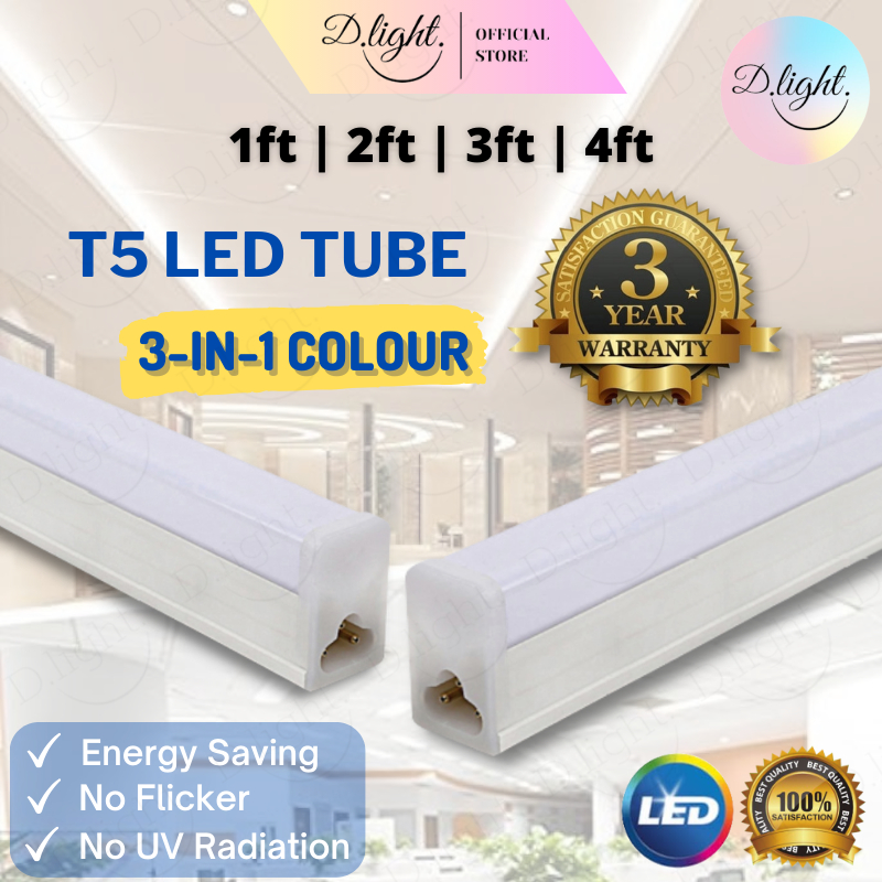 LED T5 Tube 3 Colour 1ft/ 2ft/ 3ft/ 4ft Lighting Plaster Ceiling Light Lampu Panjang Mentol ...
