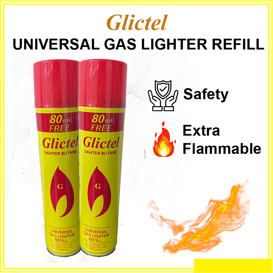 [Free 80ml] Glictel Gas Lighter Refill 300ML (12PCS/BOX) | Shopee Malaysia