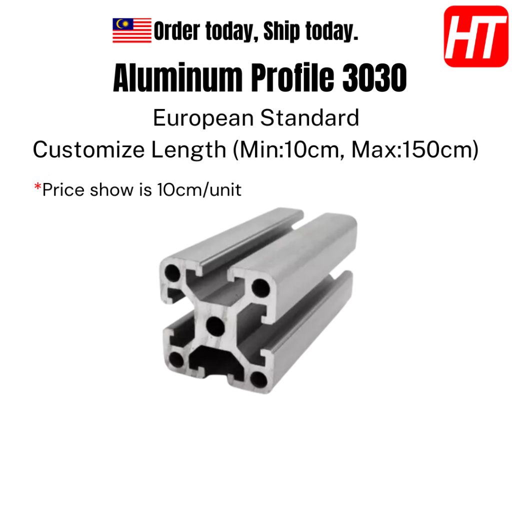 [Custom Cut] Aluminum Profile 3030 European Standard for DIY Projects, Frame, etc | Shopee Malaysia