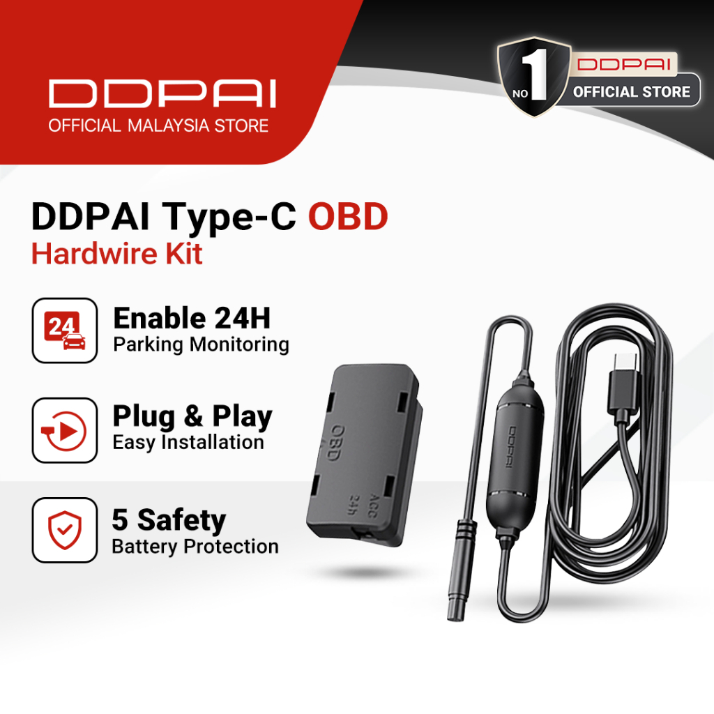 DDPAI OBD 24H Type-C Intelligent Hardwire Kit for N1 Dual/ Mola N3 Pro/ N5 Dual/ MINI5/ MINI2X ...