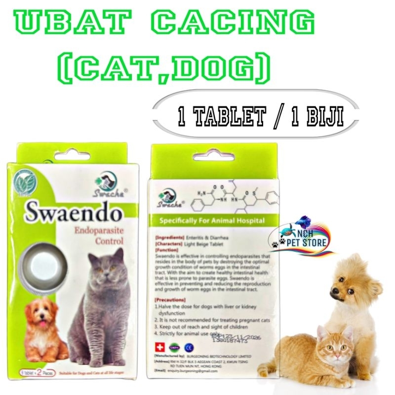 Swiss Swache-swaendo deworm tablet (Ubat cacing for cat&dog | Shopee ...
