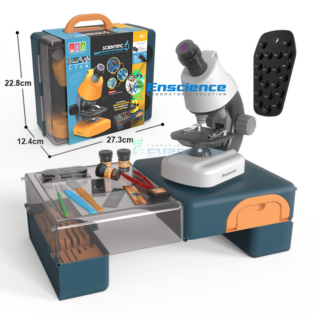 Foldable Toolbox Type Microscope STEM Set 1200X for Age 4+ Kids ...