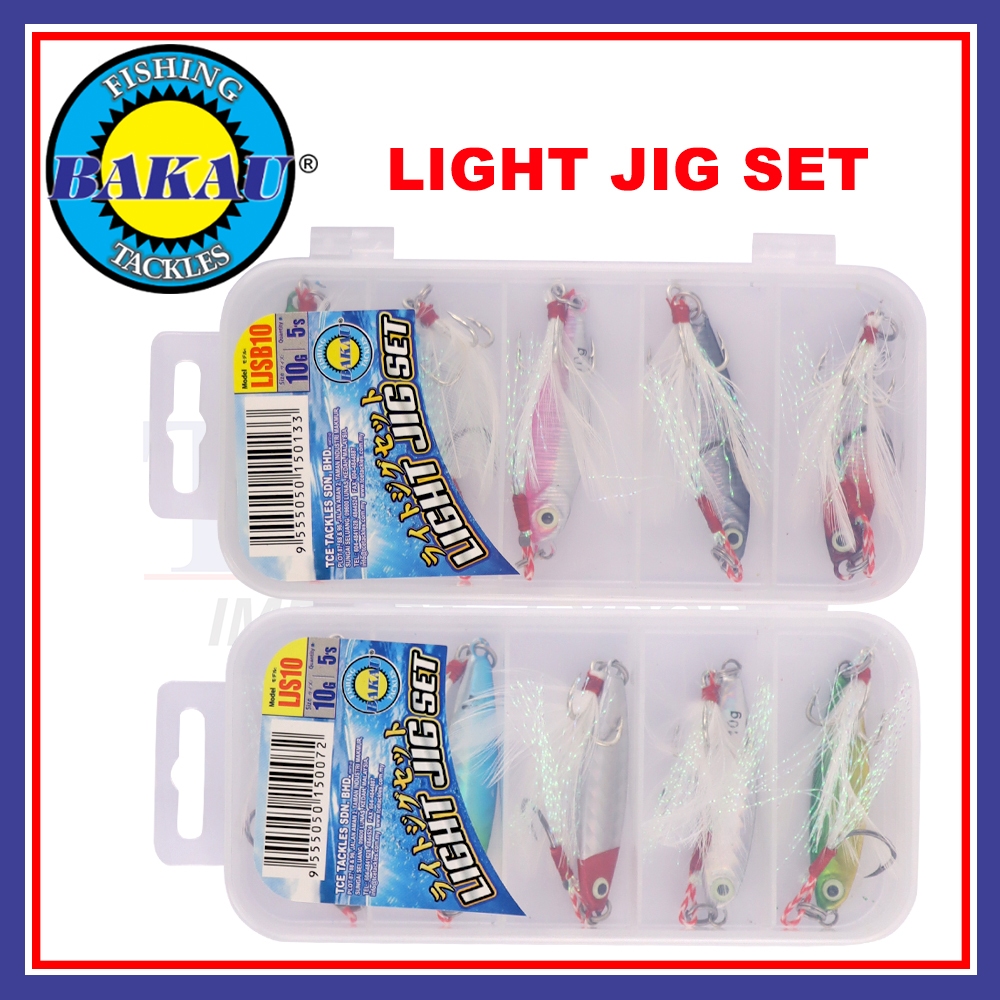 Bakau Light Jig Set Fishing Accessories Jigging Set Gewang Pancing 5 IN ...