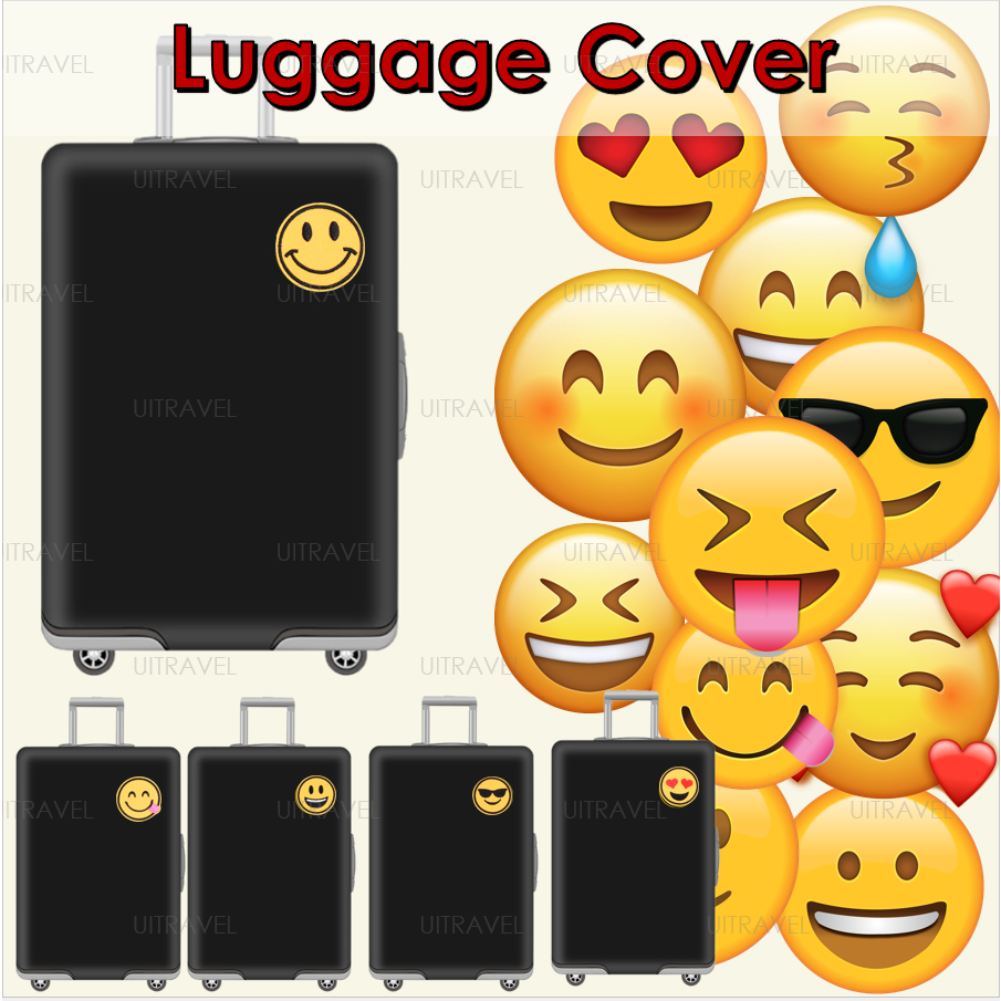 UITRAVEL cute emoji luggage cover protector | Shopee Malaysia