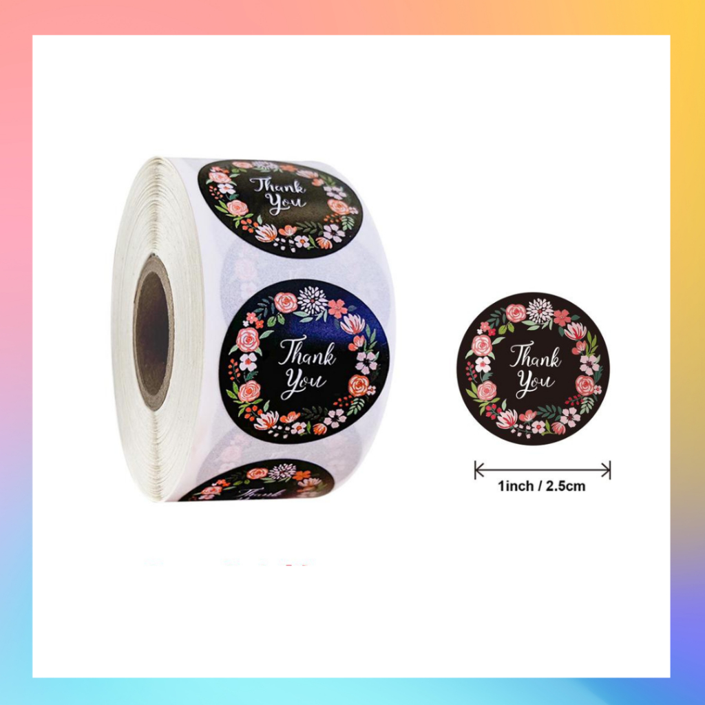 500pcs/roll Thank You Sticker/Stiker Terima Kasih/Seal Label/Sticker ...